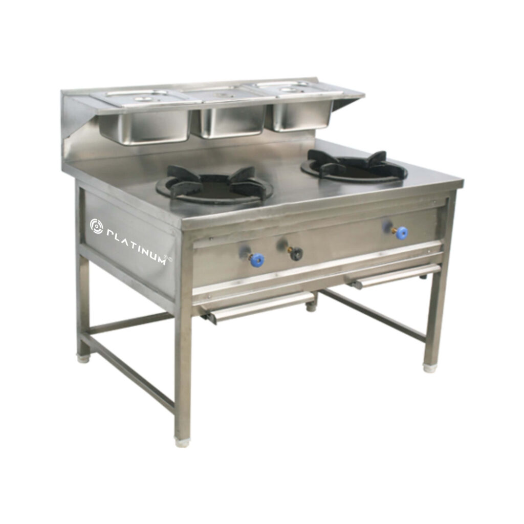 2 Burner Gas Range With Gravy Containers | Platinum Flour Mill